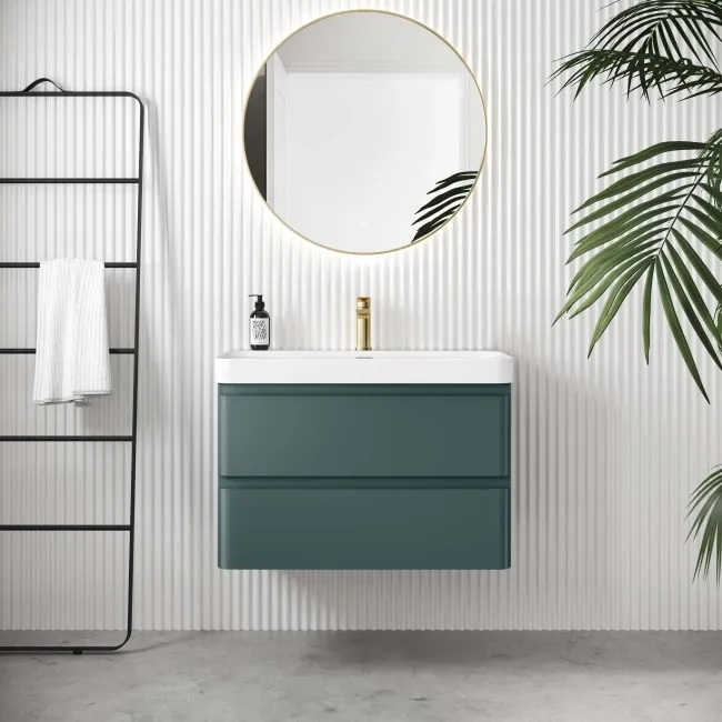 Corsica Green Wall Hung Basin Drawer Vanity | 800mm | Bathroom Mountain
