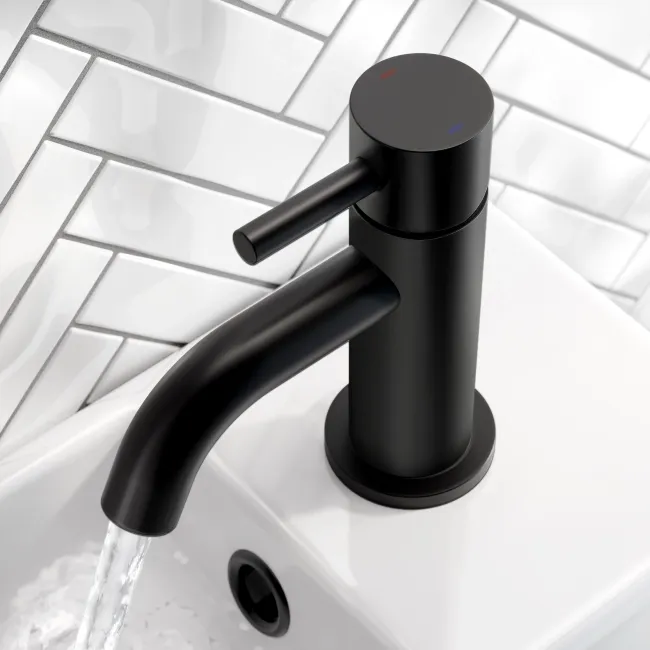 Selma Matt Black Cloakroom Basin Mixer Tap