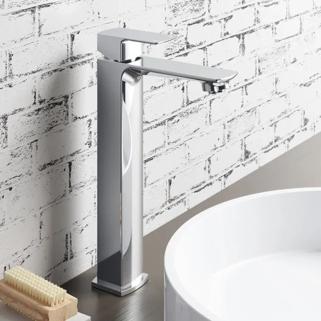 Mersey Chrome High Rise Basin Mixer Tap | Bathroom Mountain