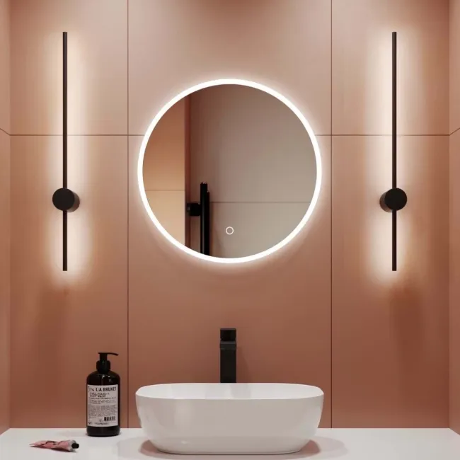 Aria Round Illuminated LED Mirror 500mm | Bathroom Mountain