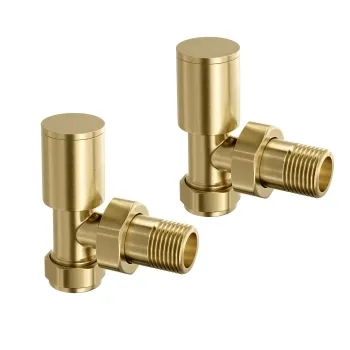 Brushed Brass Pipe Connectors For Heated Towel Rails & Radiators (Pair ...