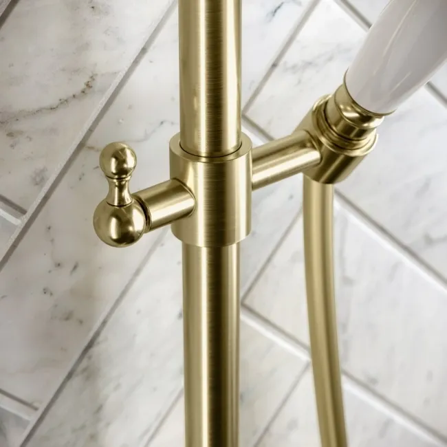 Nevis Thermostatic Shower Set with Hand Shower | Brushed Brass