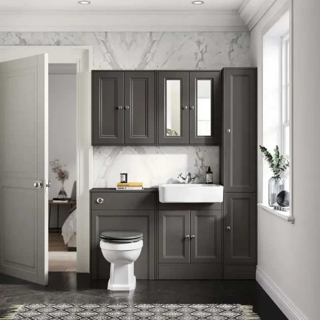 Traditional Graphite Grey Back To Wall Unit and Hudson Toilet with ...