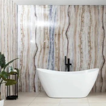 Trepanel Aqua Luxe® Carrara Marble Effect Embossed Satin SPC Wall Panel