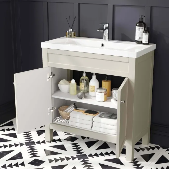 Bermuda Chalk White Basin Vanity & Back to Wall Unit 1300mm