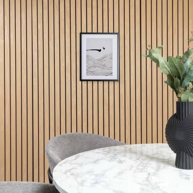 Trepanel XL® 3m Oak Wide Acoustic Wood Slat Panels | Bathroom Mountain