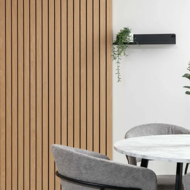 Trepanel XL® 3m Oak Wide Acoustic Wood Slat Panels | Bathroom Mountain