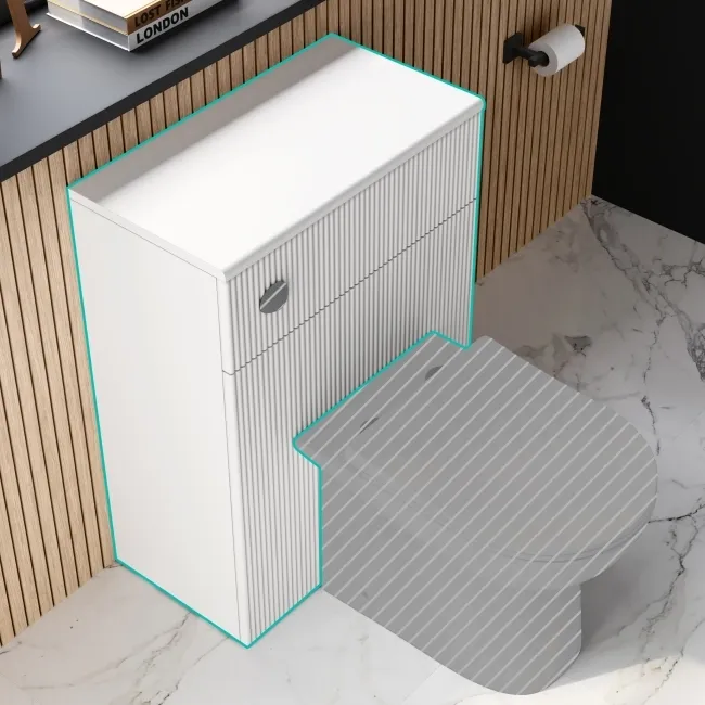 Sicily 600mm Toilet Unit – Fluted Design in Coastal White Finish