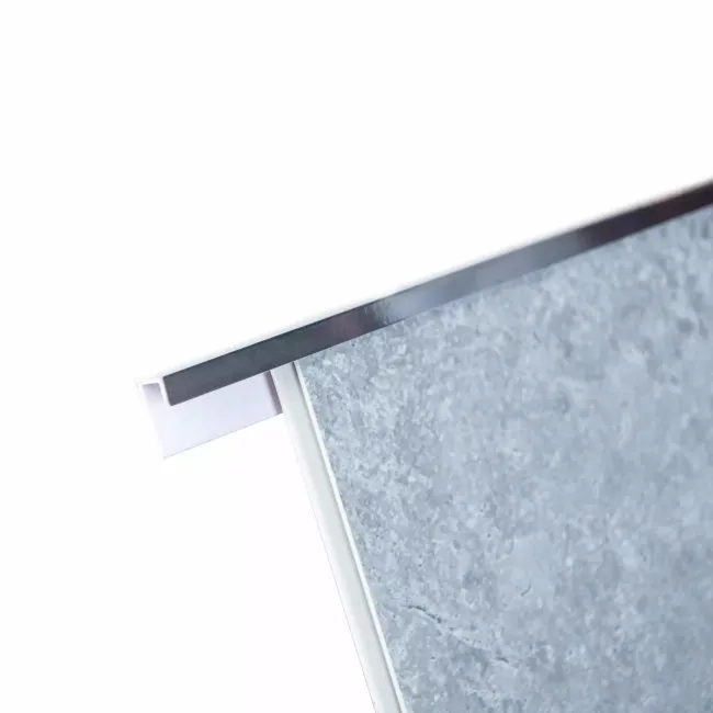 Trepanel Aqua® Silver PVC Shower Panel End Cap | Bathroom Mountain