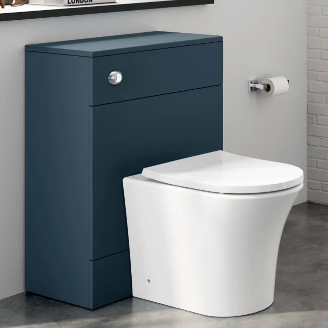 Harper Navy Blue Back To Wall Unit & Tucson Toilet | Bathroom Mountain