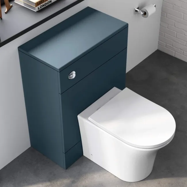 Harper Navy Blue Back To Wall Unit & Tucson Toilet | Bathroom Mountain
