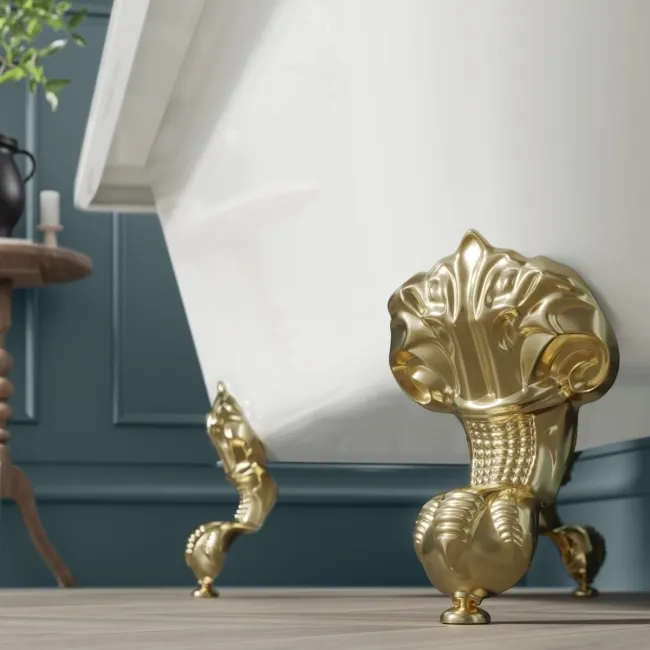 Abingdon Single Ended Roll Top Bath Brass Ball Feet - 1500mm