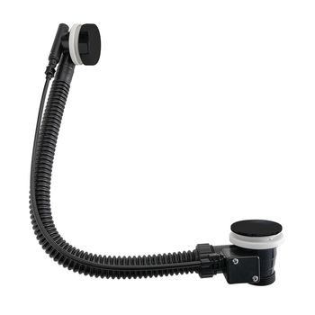 Wirquin Cable Operated Pop Up Bath Waste | Matt Black Mushroom Head