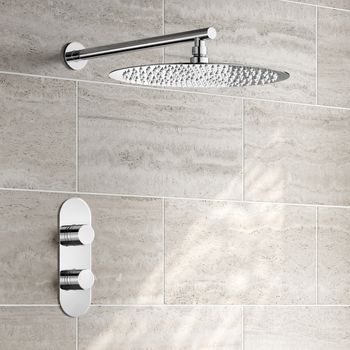 Ballina Chrome Round Thermostatic Shower Set - 300mm Head