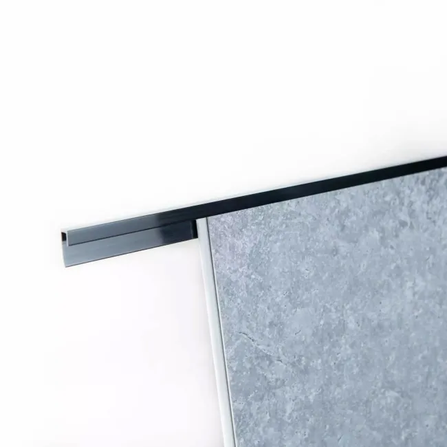 Trepanel Aqua® Black PVC Shower Panel End Cap | Bathroom Mountain