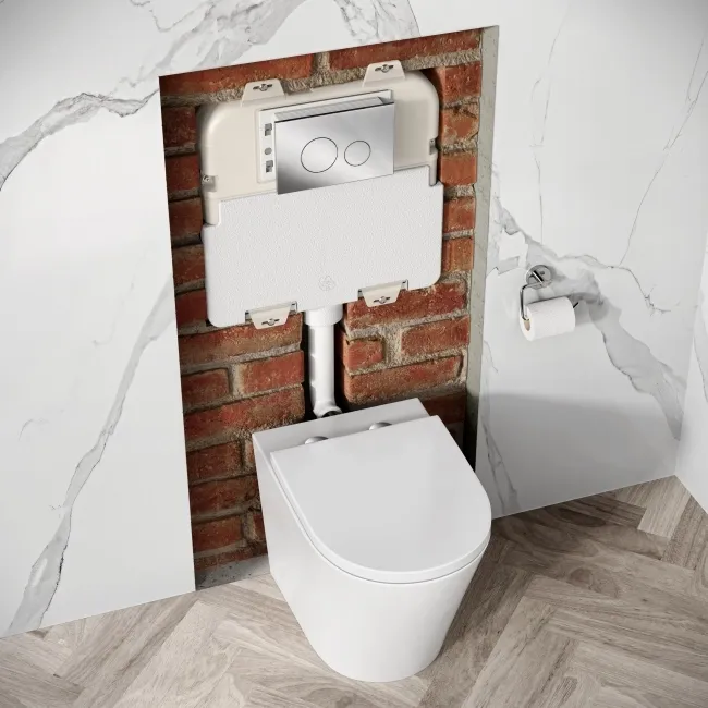 Idaho Pneumatic Concealed Cistern Chrome Round Flush Plate