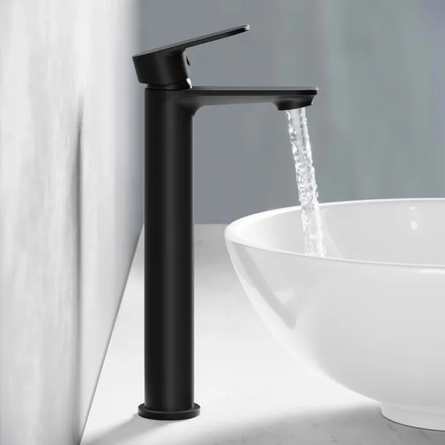 Avill High Rise Basin Mixer Tap | Matt Black | Bathroom Mountain