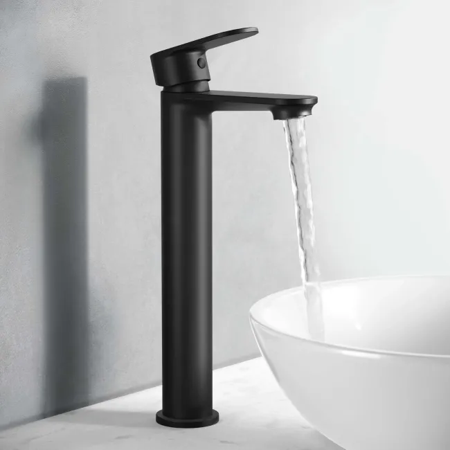 Avill High Rise Basin Mixer Tap | Matt Black | Bathroom Mountain