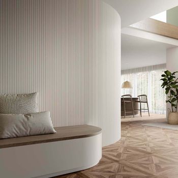 Trepanel Flex White Flexible Acoustic Wood Panels | 2400x300