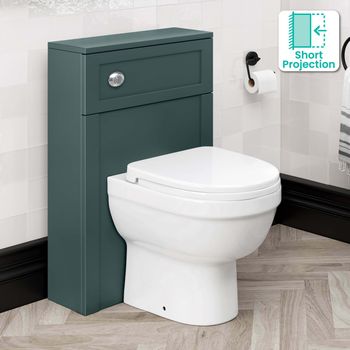 Bermuda Traditional Midnight Green Slimline Back To Wall Unit and ...
