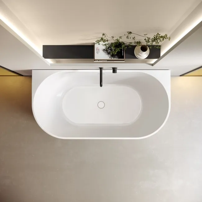 Finchley Fluted Back To Wall Bath - 1500mm - Bathroom Mountain