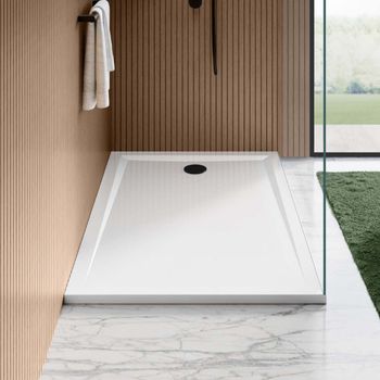 Sydney Rectangular Gloss White Stone Shower Tray | 1500x700mm