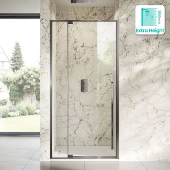 Cologne Brushed Gunmetal 1000mm Hinged Shower Door | Bathroom Mountain