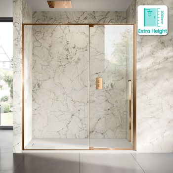 Cologne Brushed Copper 1800mm Hinged Shower Door | Bathroom Mountain
